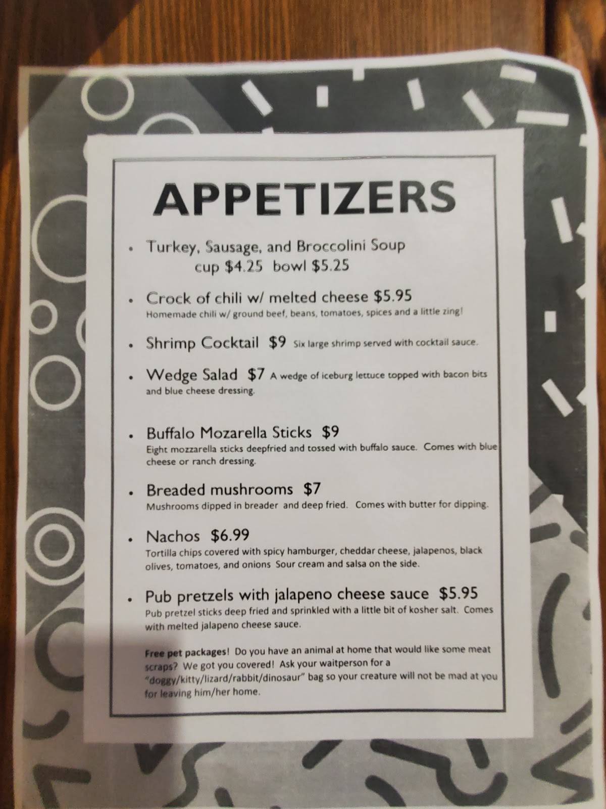 Menu at Farmington Diner restaurant, Farmington