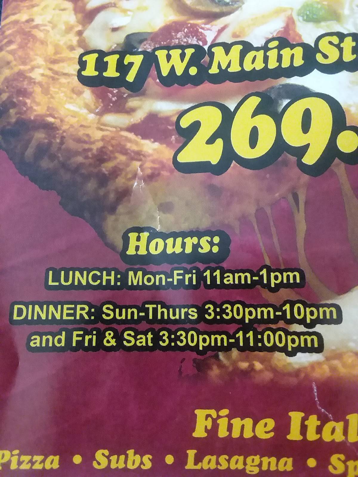 Menu at Faro Italian Pizza pizzeria, Middleville