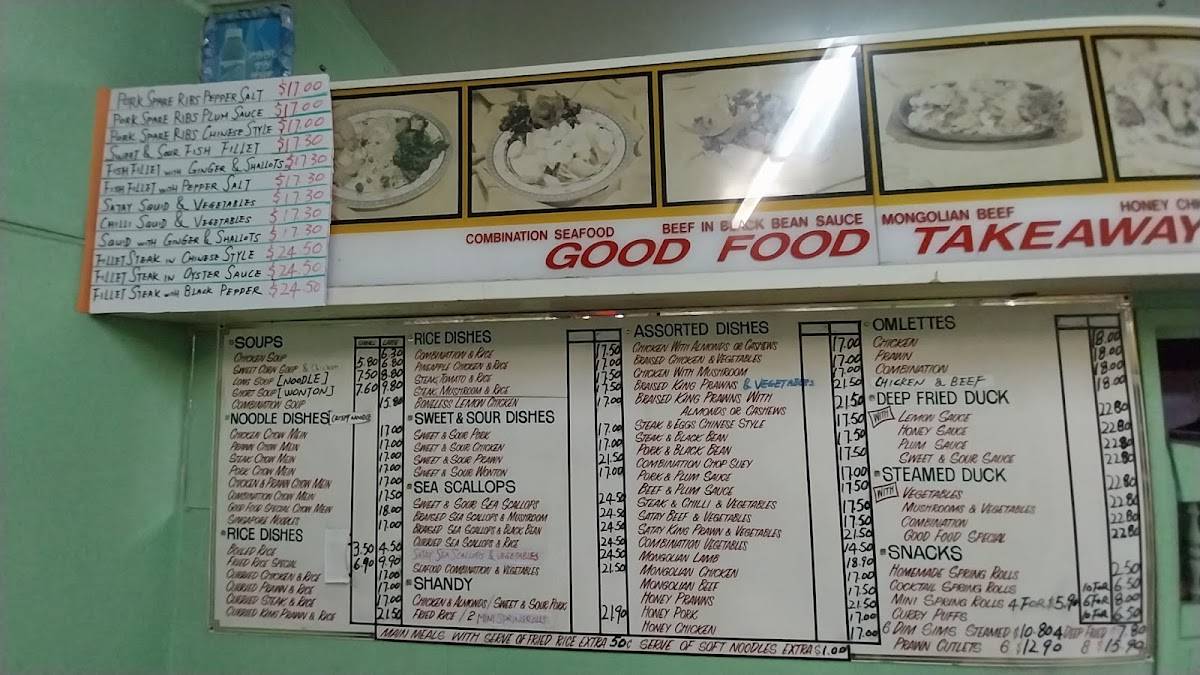 Menu at Good Food Chinese Take Away fast food, Cannon Hill