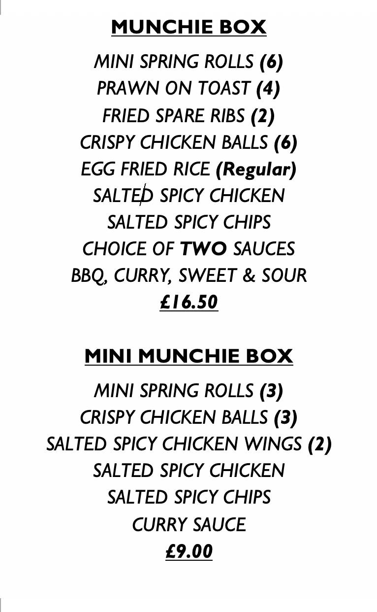 Menu at Little China Chinese Take Away fast food, Skegness