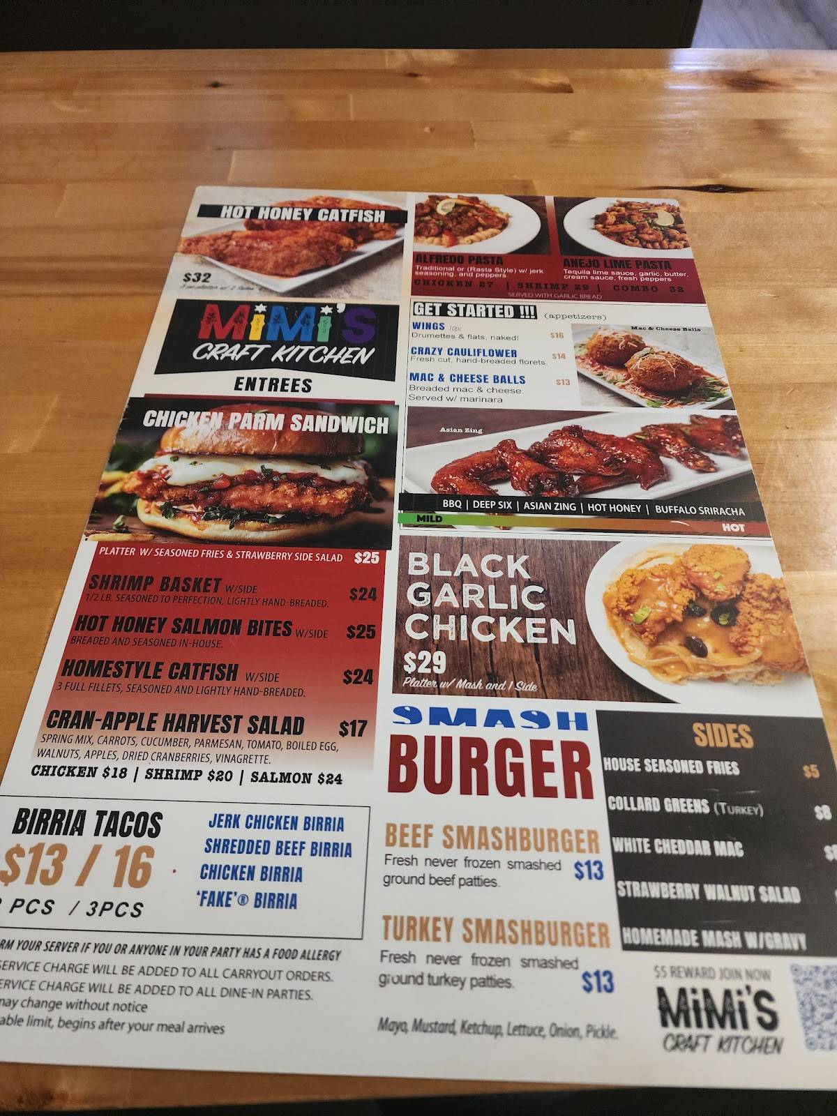 Menu at MiMi's Craft Kitchen fast food, Chicago
