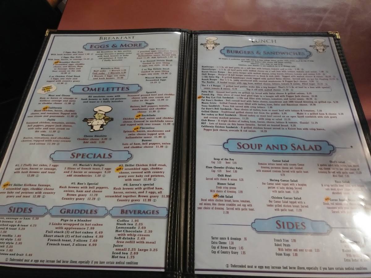 Menu at Fat Daves restaurant, Vancouver