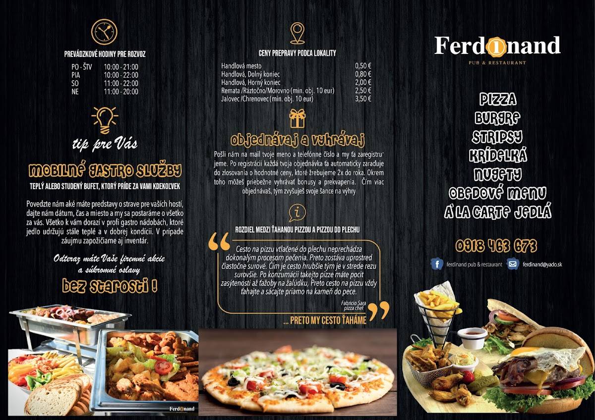 Speisekarte von Ferdinand Pub & Restaurant, Handlová