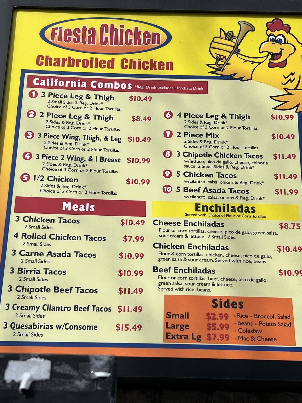 Menu at Fiesta Chicken restaurant, Boise, W Ustick Rd