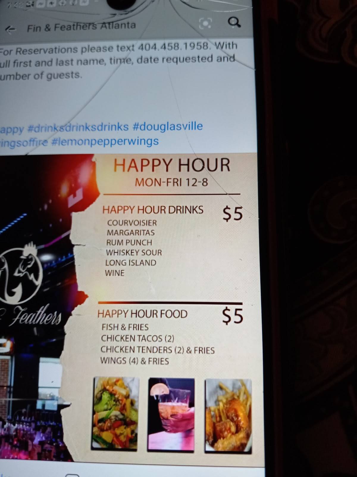 Menu at Fin & Feathers Restaurants, Douglasville