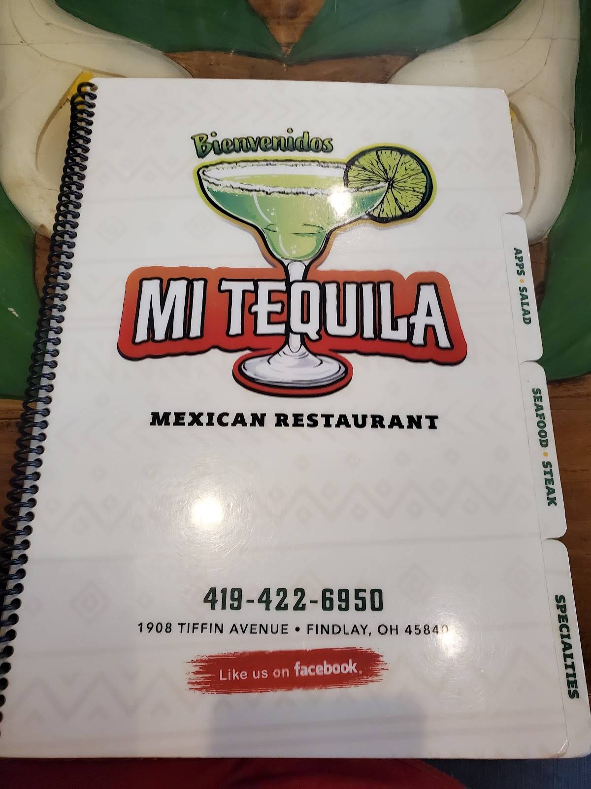 Menu at Mi-Tequila Mexican Restaurant, Findlay