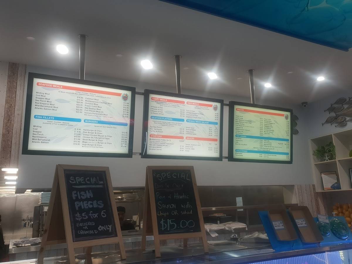 Menu at Fish on the Go restaurant, Victoria Point