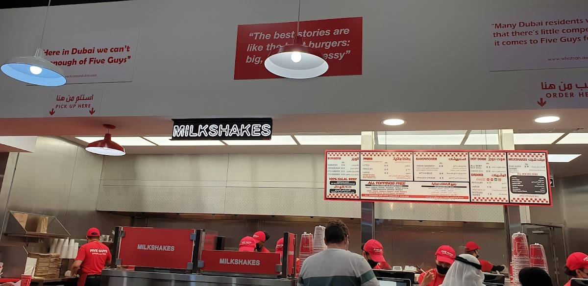 Carta del restaurante Five Guys Dubai Mall, Dubai, The Dubai Mall ...