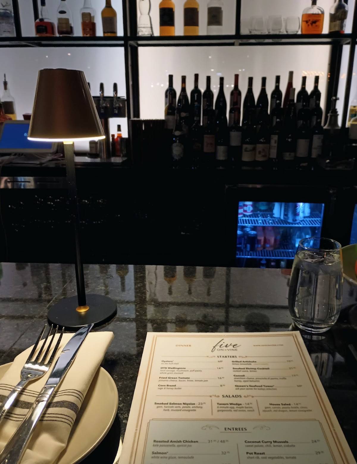Menu at Five on Vine restaurant, Cincinnati