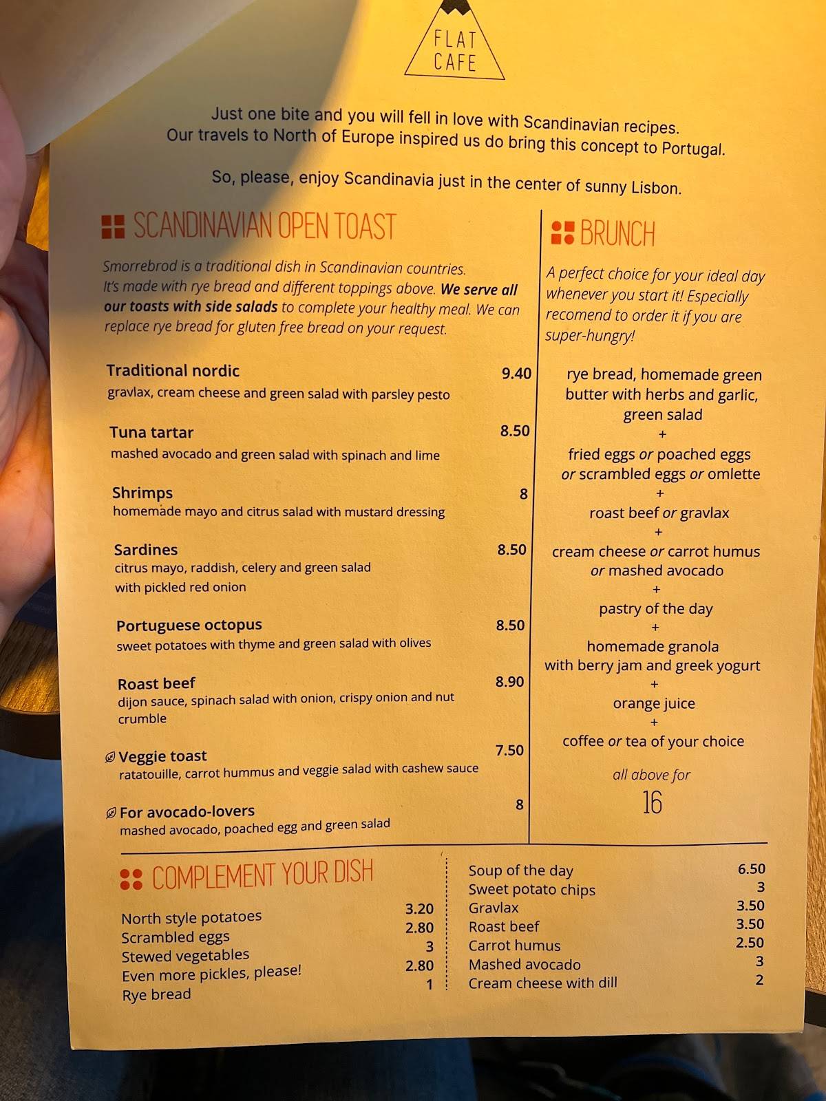 Carta de Flat Cafe, Lisboa