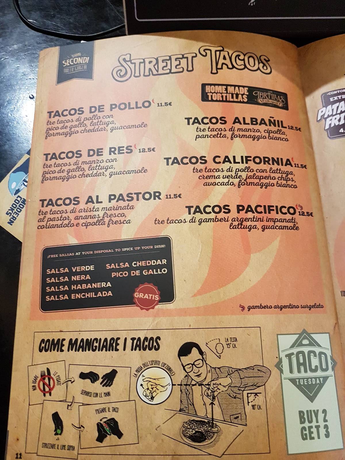 Menu da Tijuana Mexican Grill ristorante, Firenze, Via Il Prato