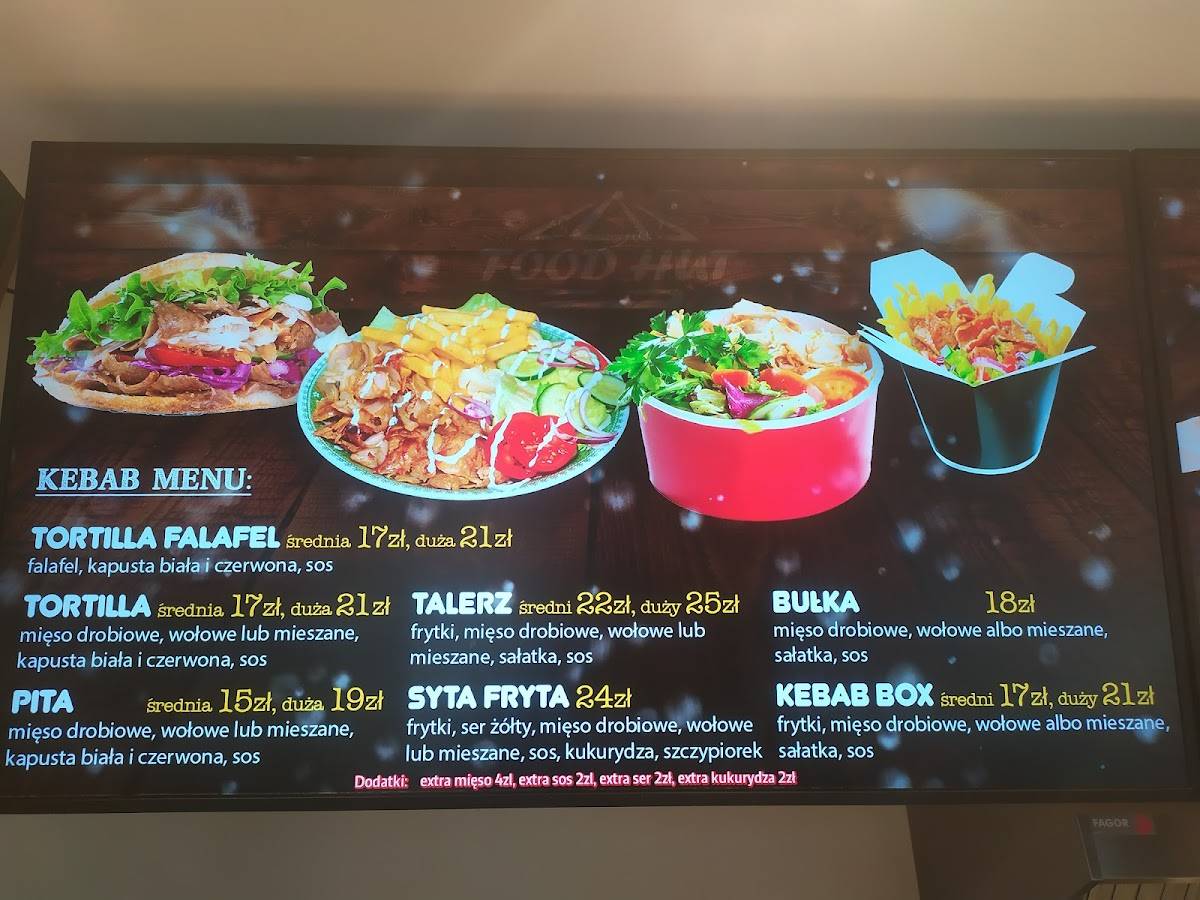 Menu at Food Hut restaurant, Skołyszyn