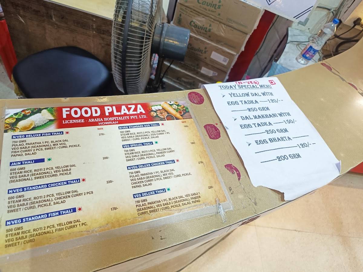 Menu at Food Plaza, Howrah, Platform No 12