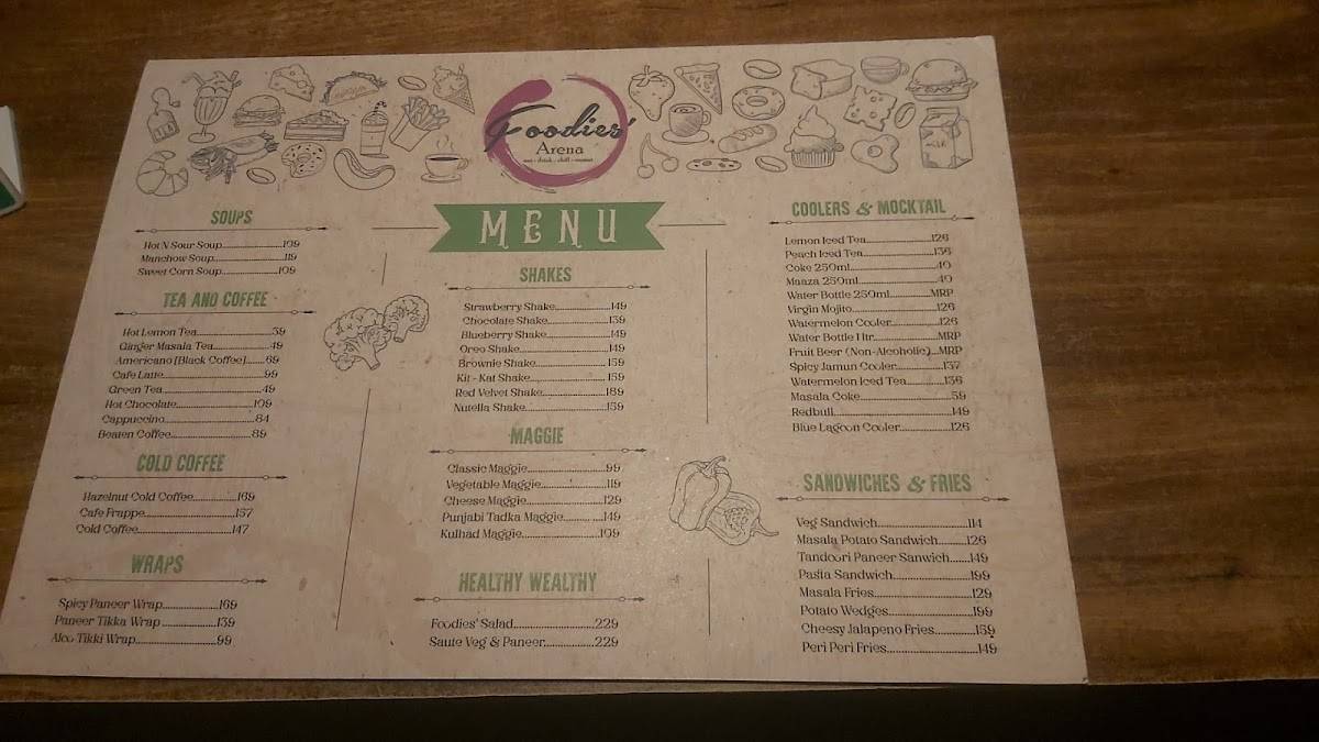 Menu at Foodies' Arena - Cafe Best Cafe at Kota Games to play till your ...