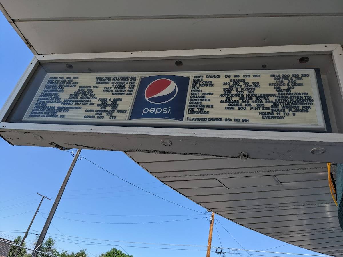 Menu at Ford's Drive-In restaurant, Great Falls