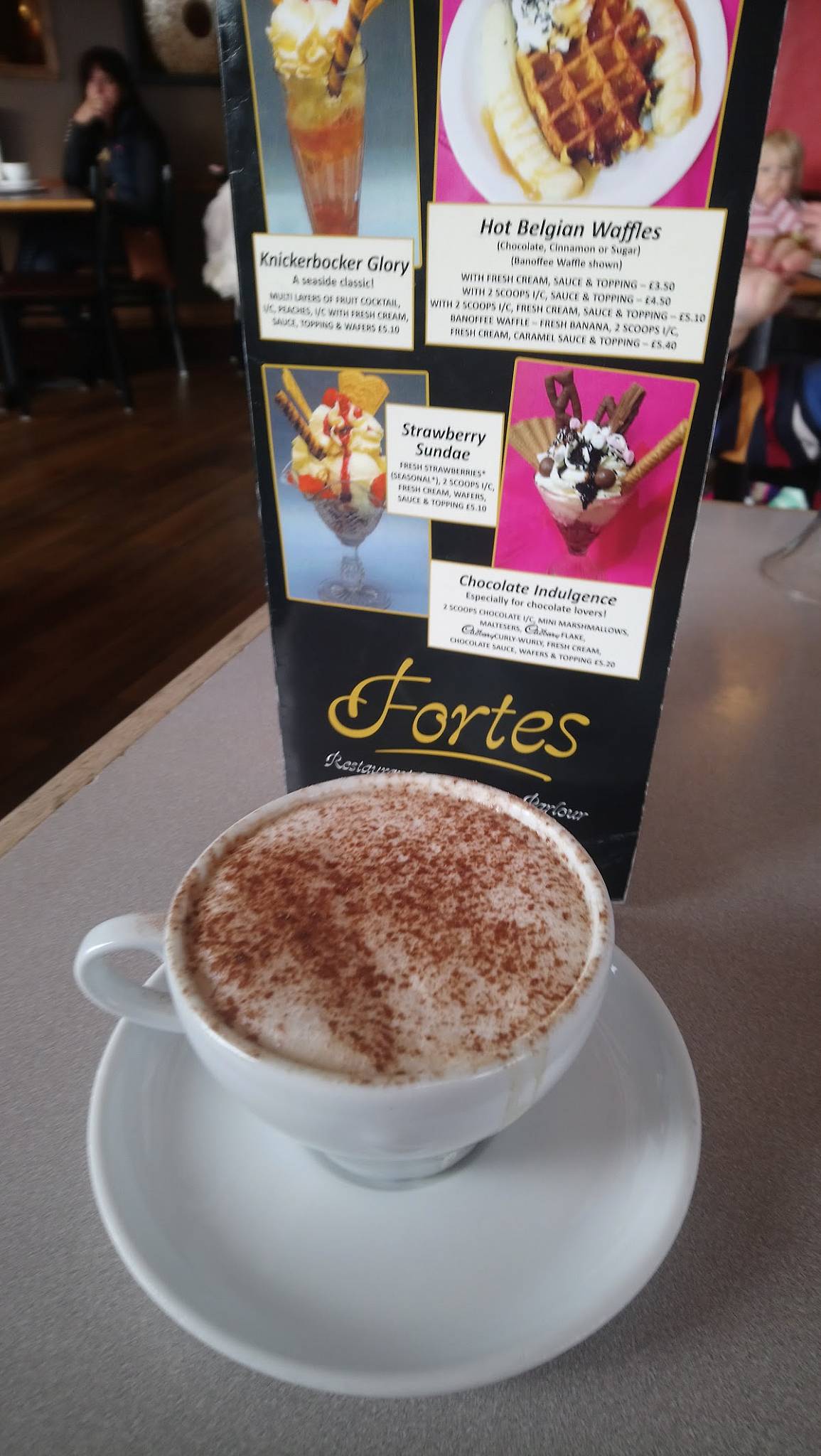 Menu at Fortes Cafe & Ice Cream Parlour, Burnham-on-Sea