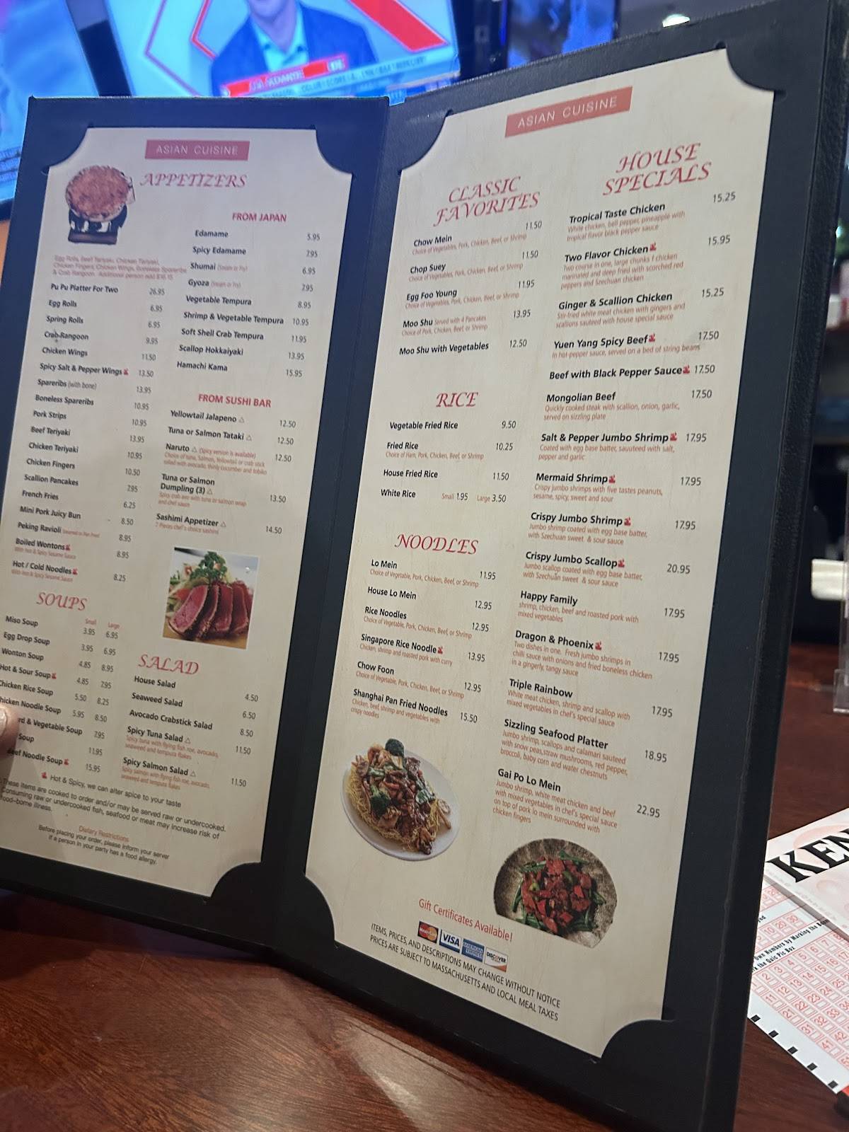 Menu at Foxboro Mandarin Chinese &Japanese Restaurant, Foxborough