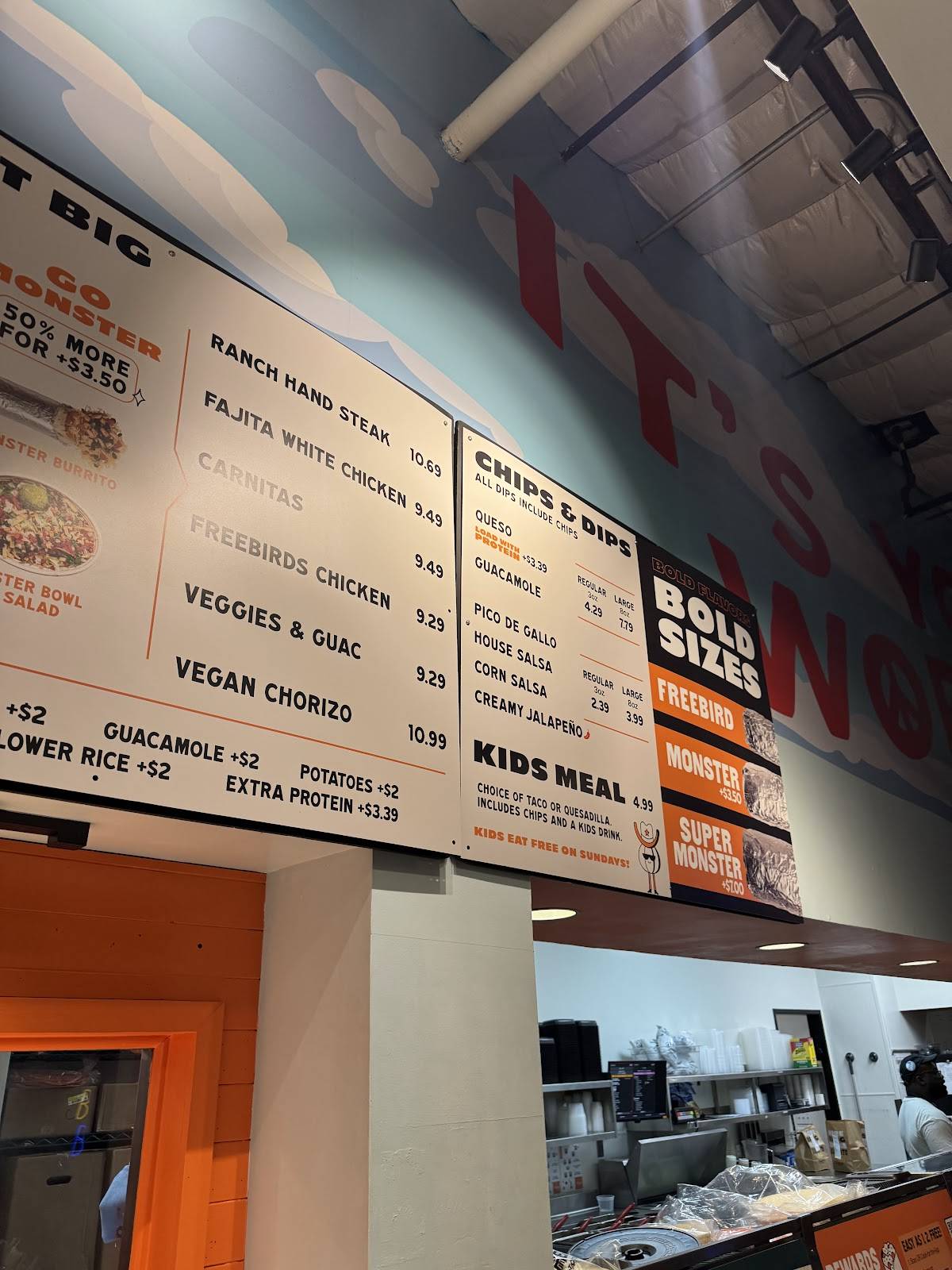 Carta del restaurante Freebirds World Burrito, Round Rock