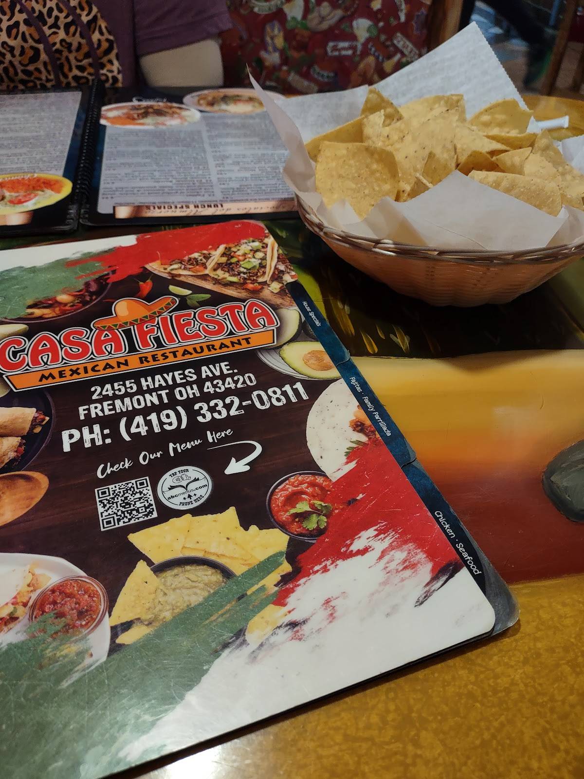 Menu at Casa Fiesta restaurant, Fremont