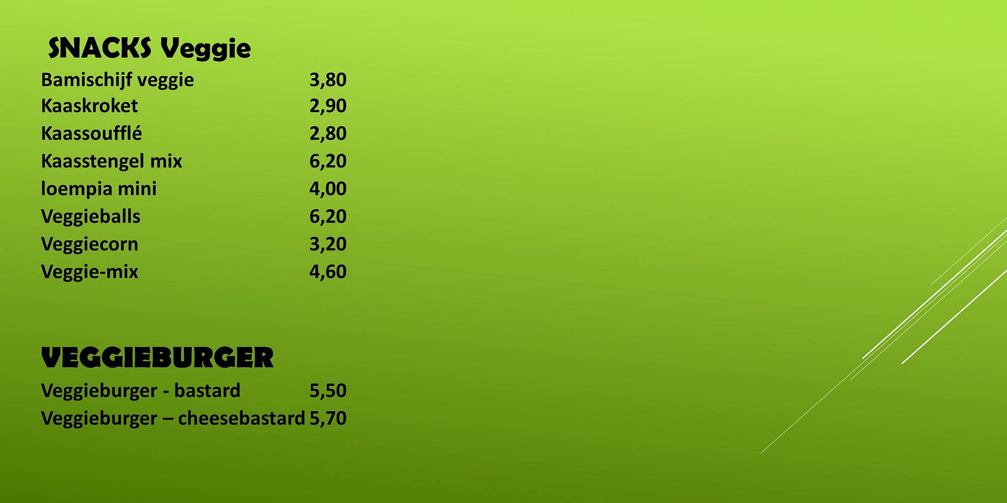 Menu at Frituur Het Kombuis, Niel, Boomsestraat 123