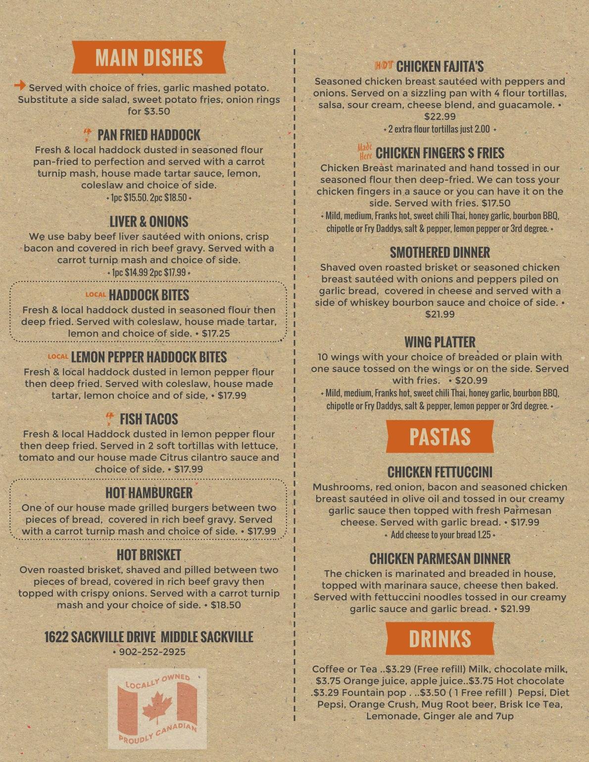 Menu at Fry Daddy’s - Fry & Grill restaurant, Middle Sackville