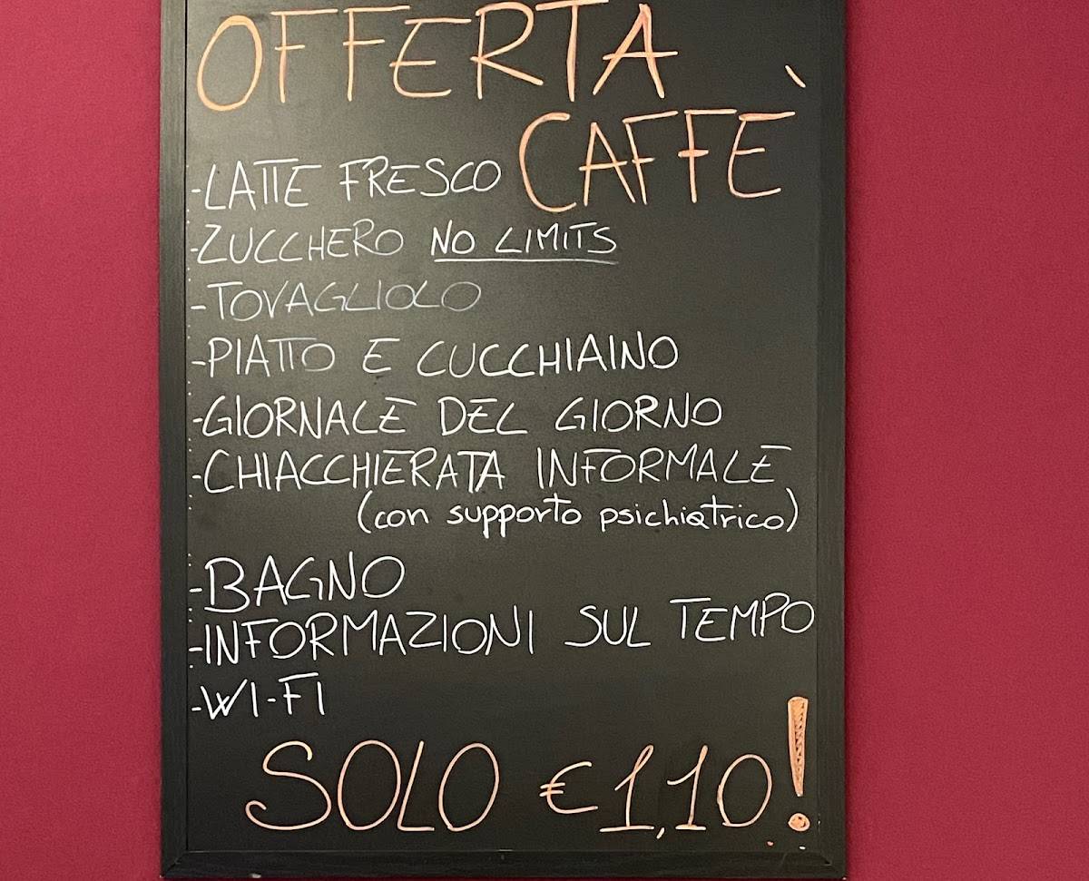 Menu da Bar FUORI PORTA, Sonico