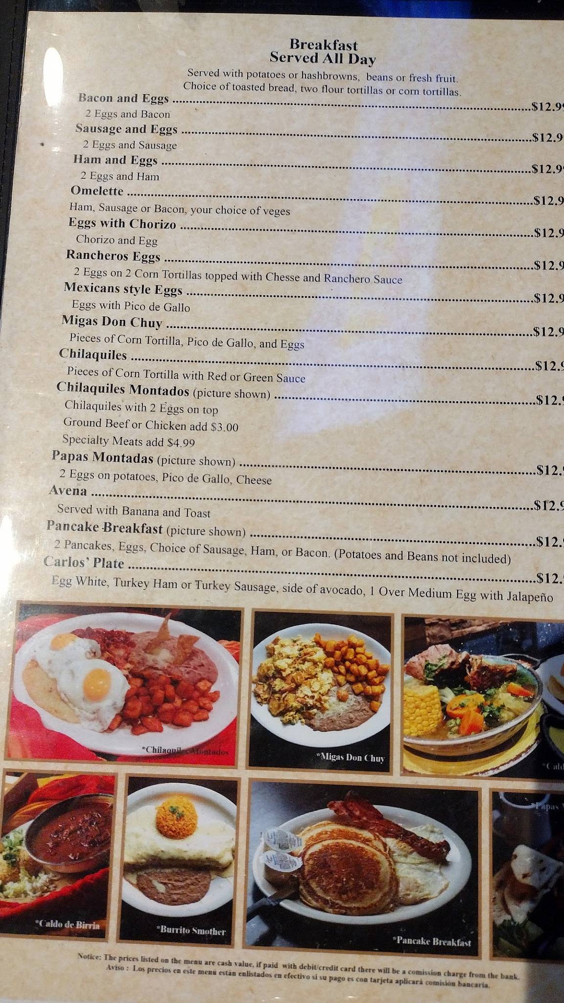 Menu at Garely's Mexican Restaurant Midland, Midland
