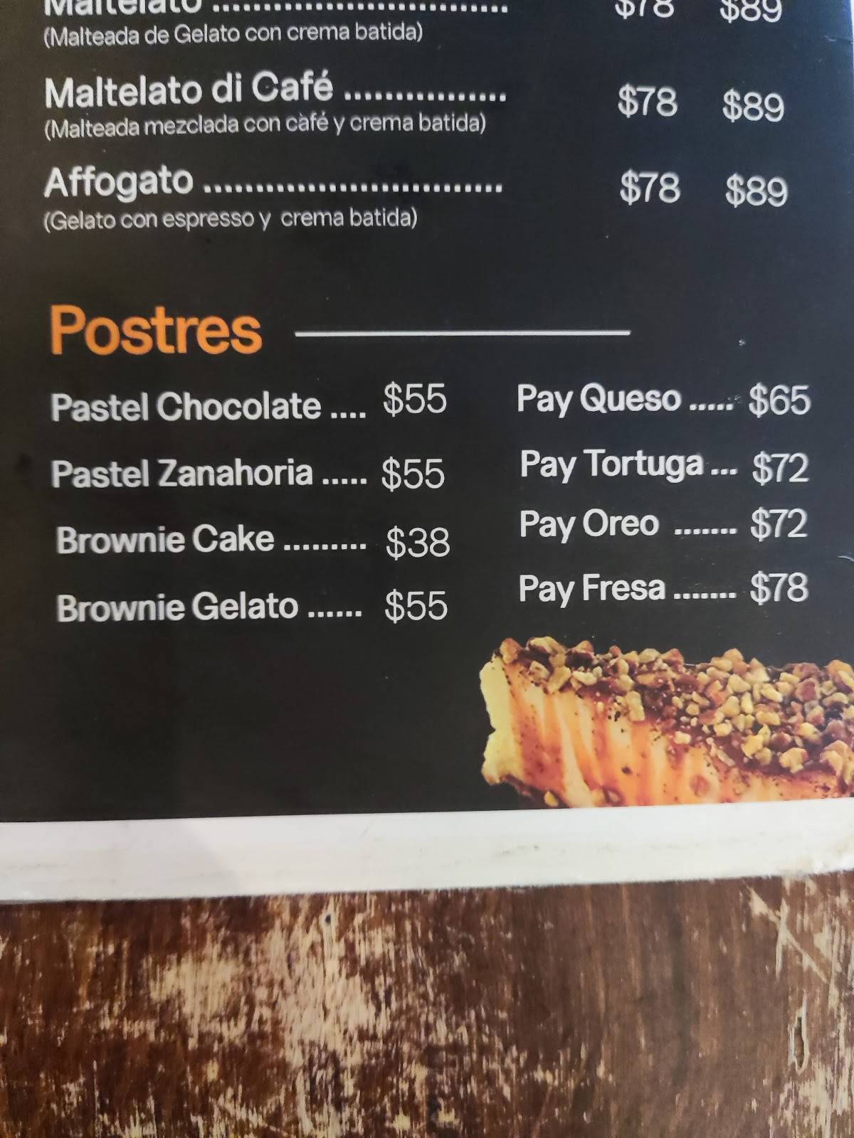 Menu at Gelato House cafe, Reynosa