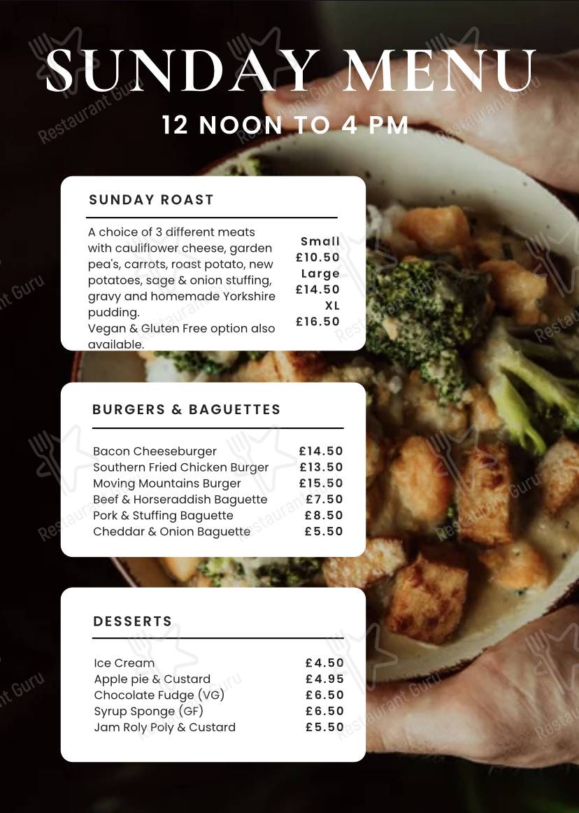 Menu at Generous Briton pub & bar, Costock, 14 Main St