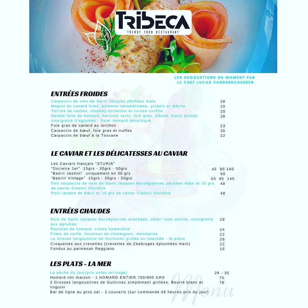 Menu au La Table du Tribeca, Gerpinnes