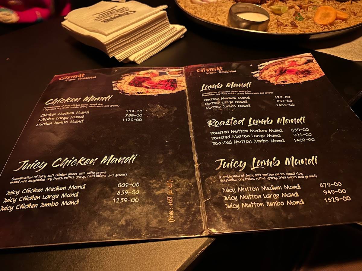 Menu at Gismat Jail Mandi Restaurant Madinaguda(Chanda Nagar), Hyderabad