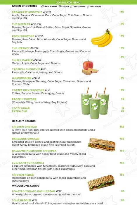 Menu at Go! Salads restaurant, Mandaluyong, Epifanio de los Santos Ave