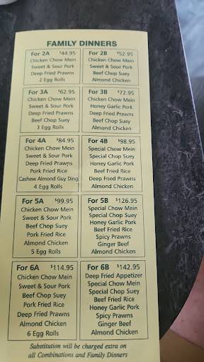 Menu at Golden Bamboo Restaurant, Quesnel