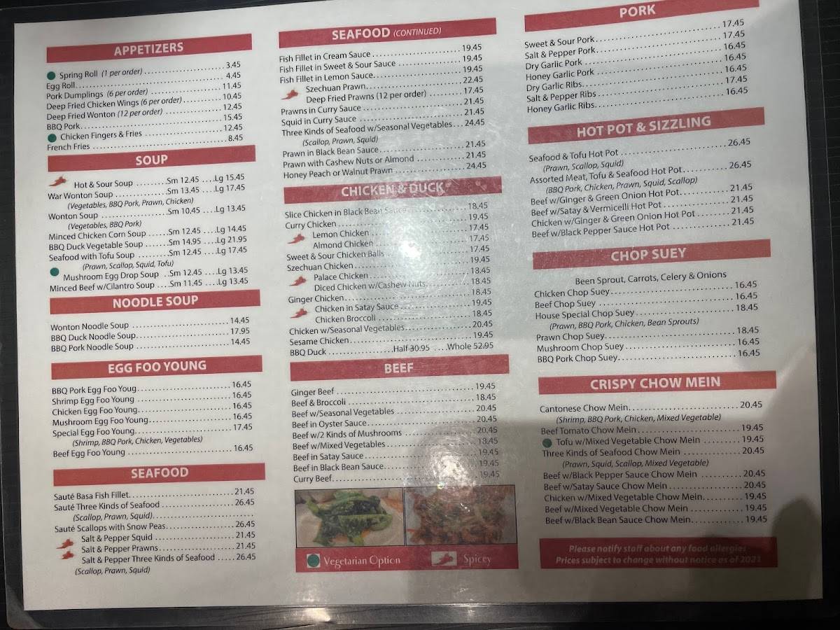 Menu at Golden Chopsticks II restaurant, Grand Forks, 2 St