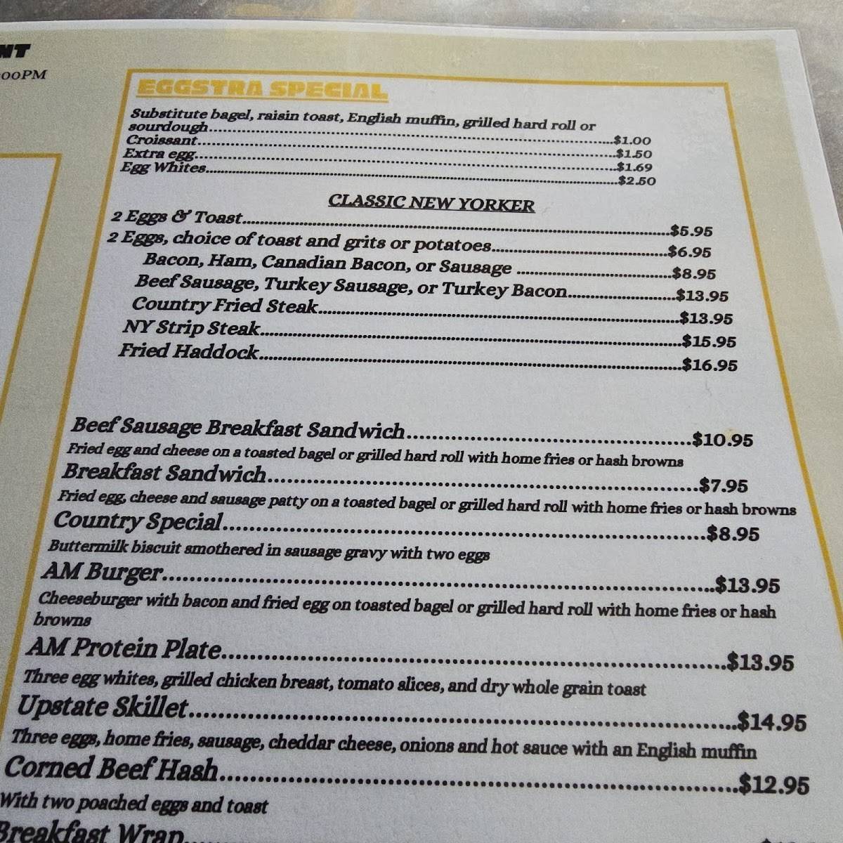 Menu at Golden Fox restaurant, Rochester
