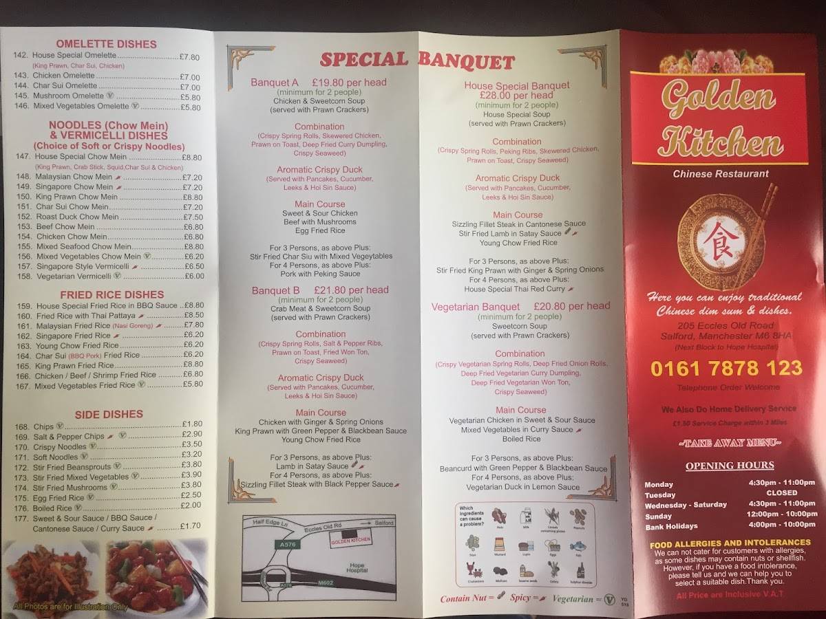 Menu at Golden Kitchen Chinese Restaurant, Salford