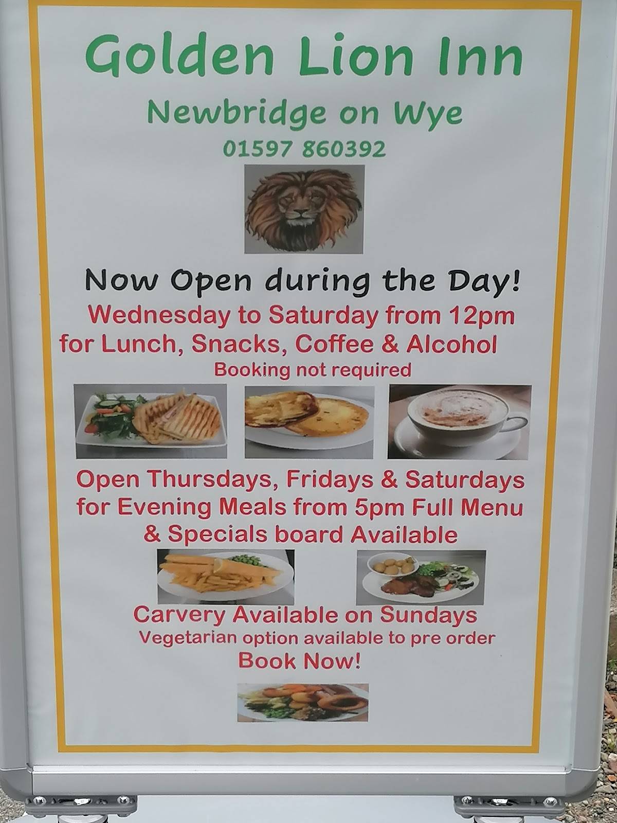 Menu at Golden Lion Inn pub & bar, Newbridge on Wye