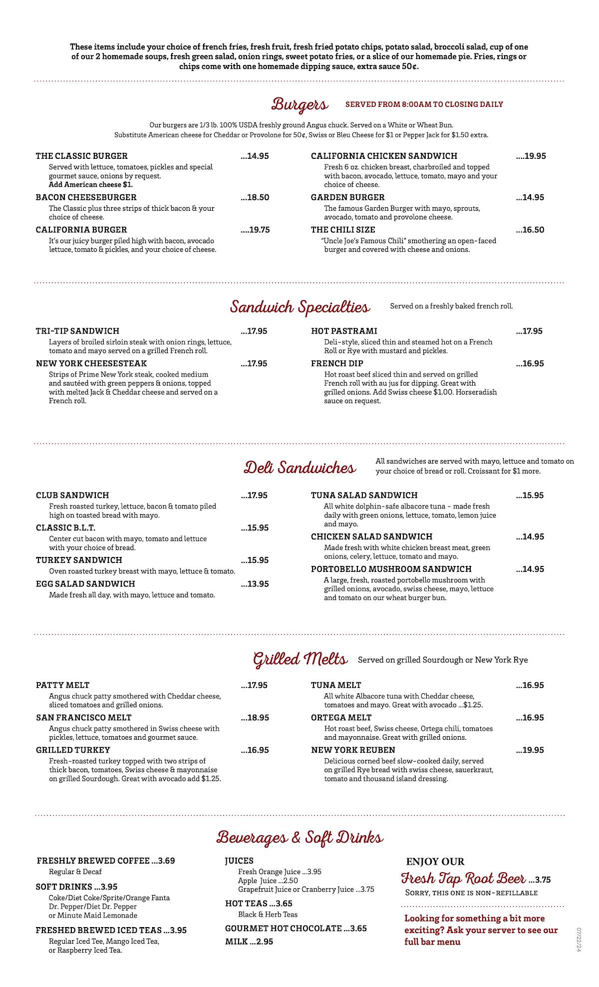 Menu at Gourmet Pie & Cafe, Los Alamitos