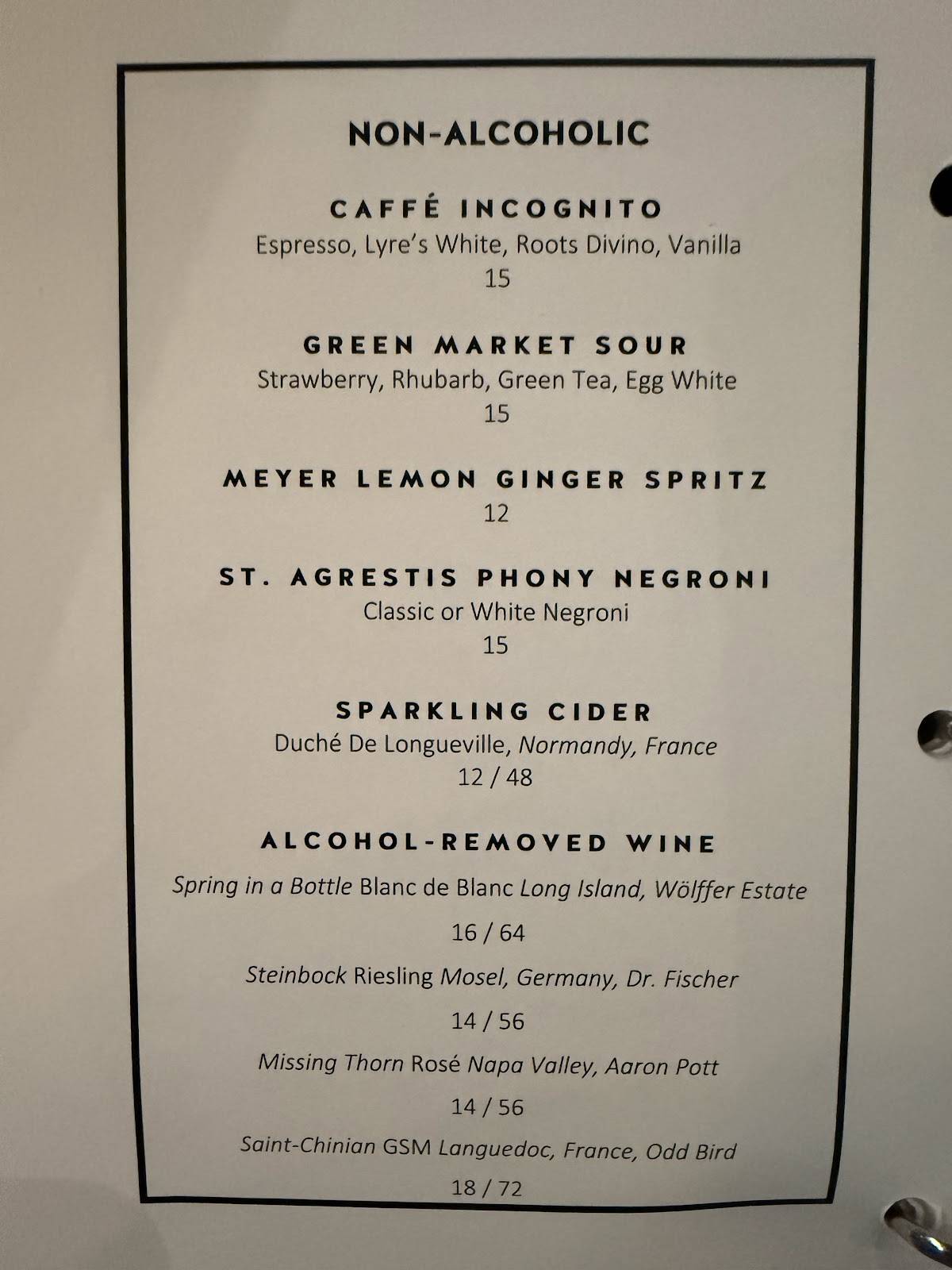 Menu at Gramercy Tavern restaurant, New York City, 42 E 20th St