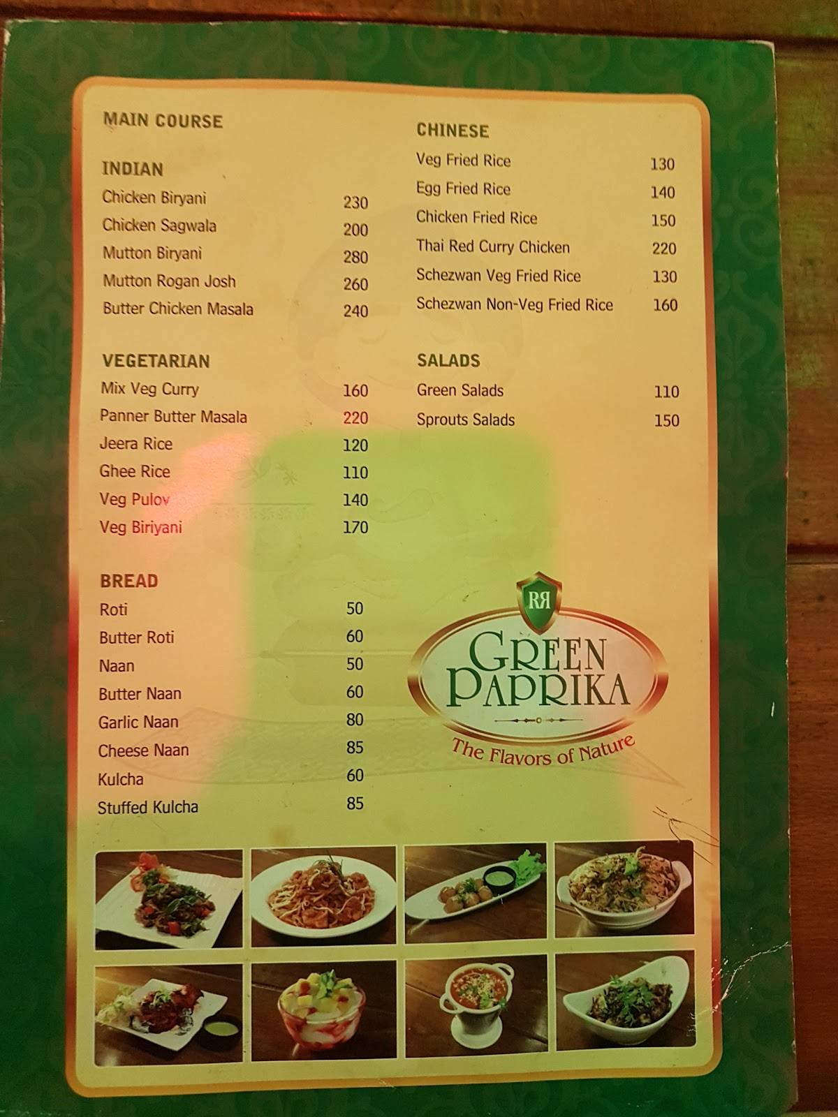 Menu at Green Paprika Restaurant and Bar, Bengaluru