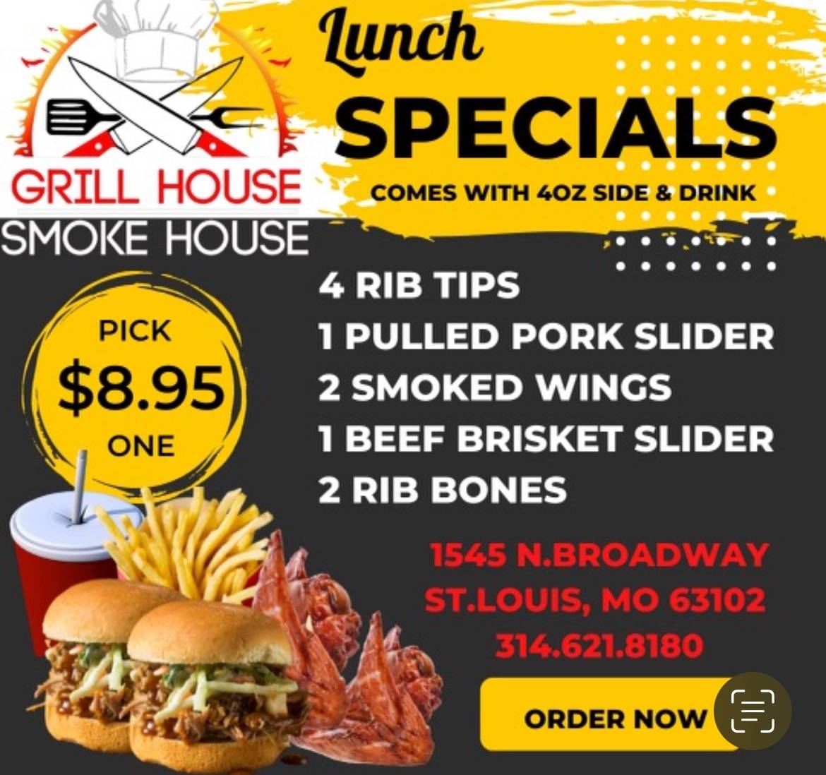 Menu at Grill House Smoke House BBQ, St. Louis