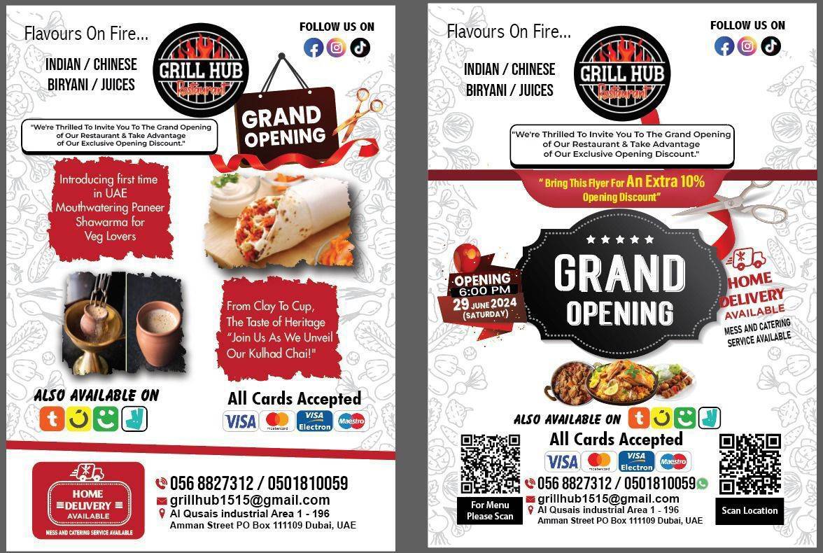 Menu at Grill Hub Restaurant and Cafe, Dubai