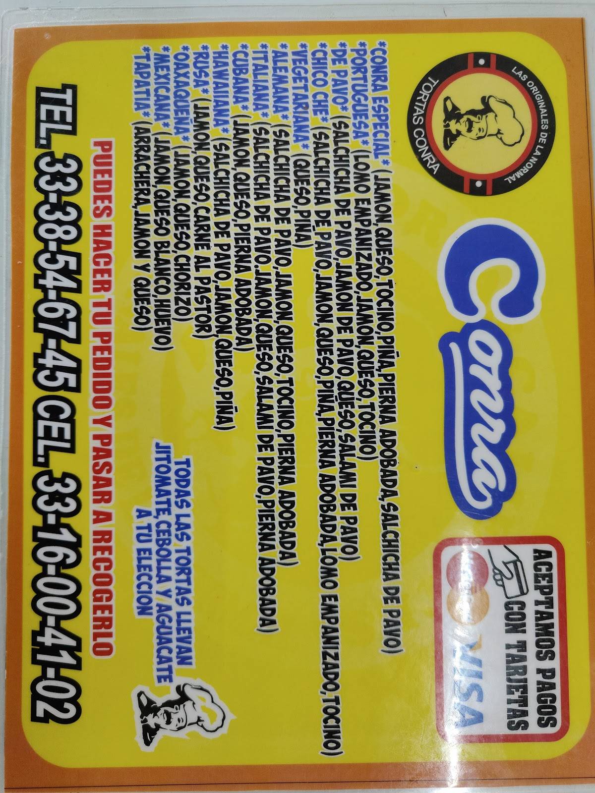 Carta del restaurante Las Originales De La Normal Tortas Conra, Guadalajara