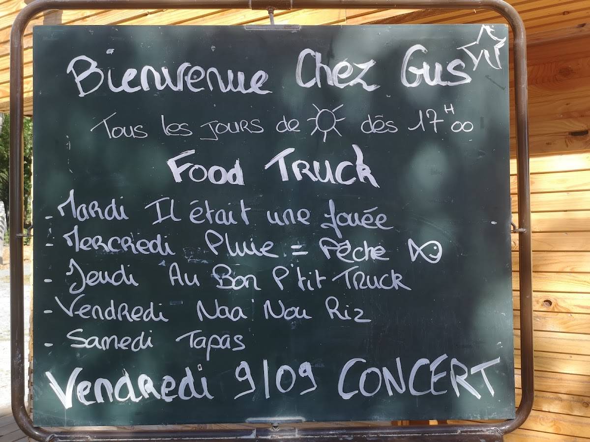 Menu au Guinguette Chez Gus pub et bar, La Tessoualle