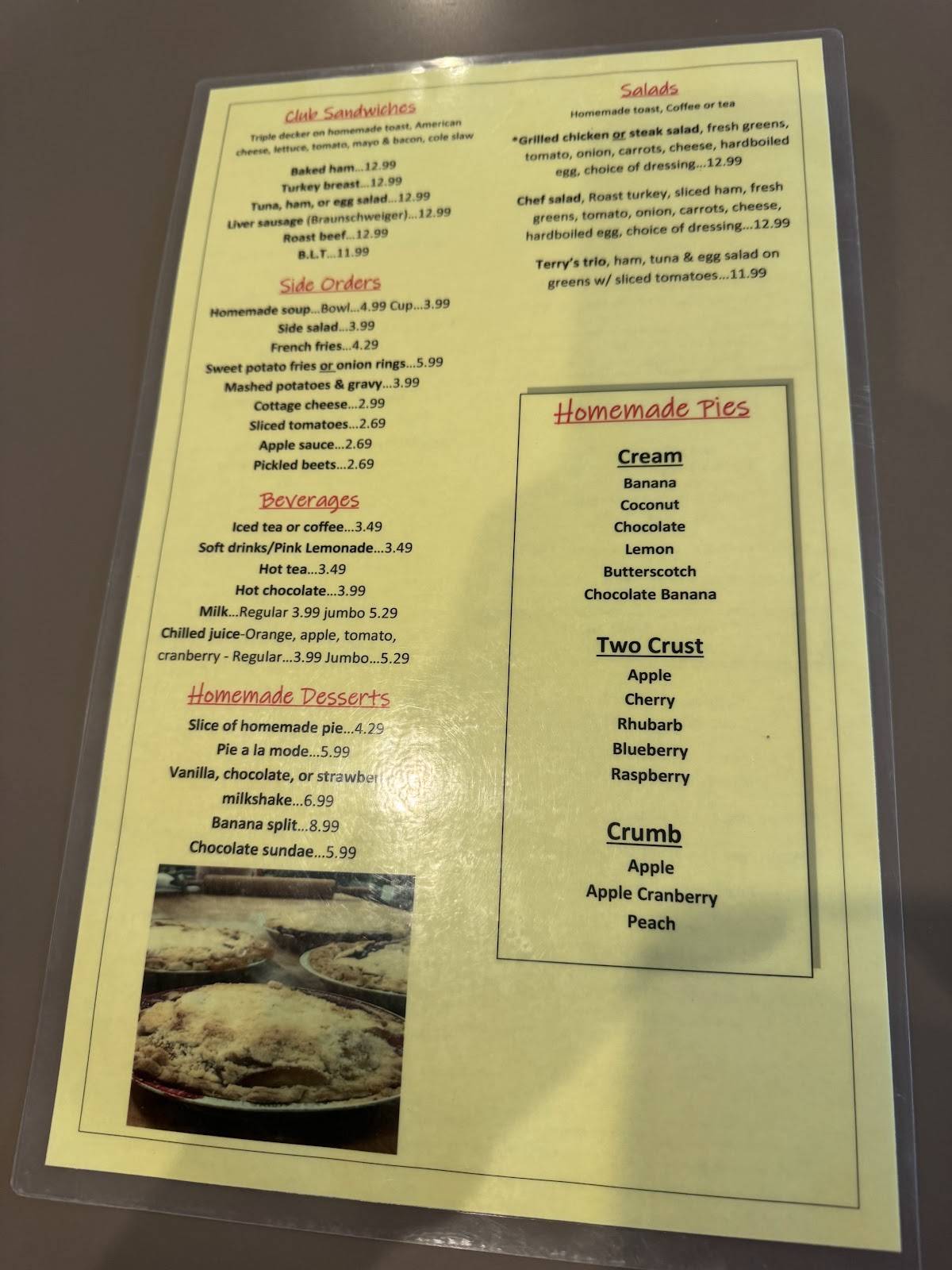 Menu at Gus Balon's Restaurant, Tucson