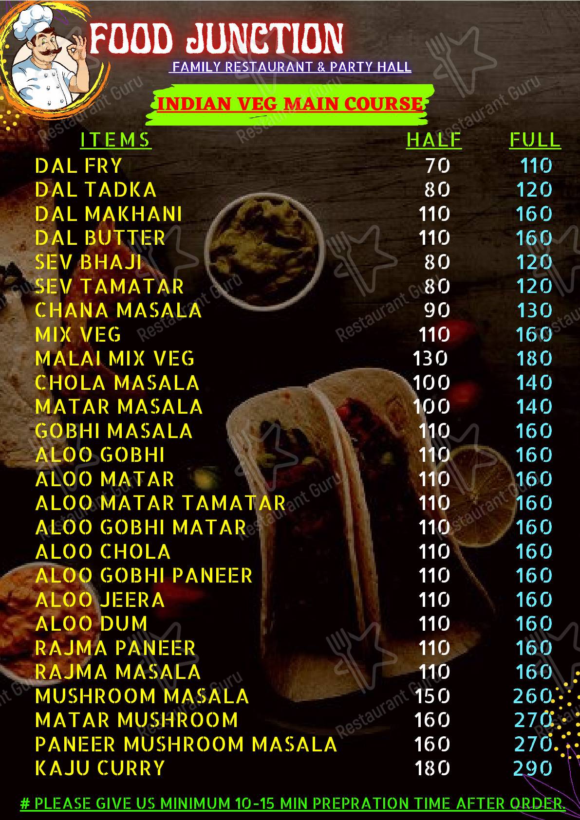 Menu at Food Junction, Gwalior