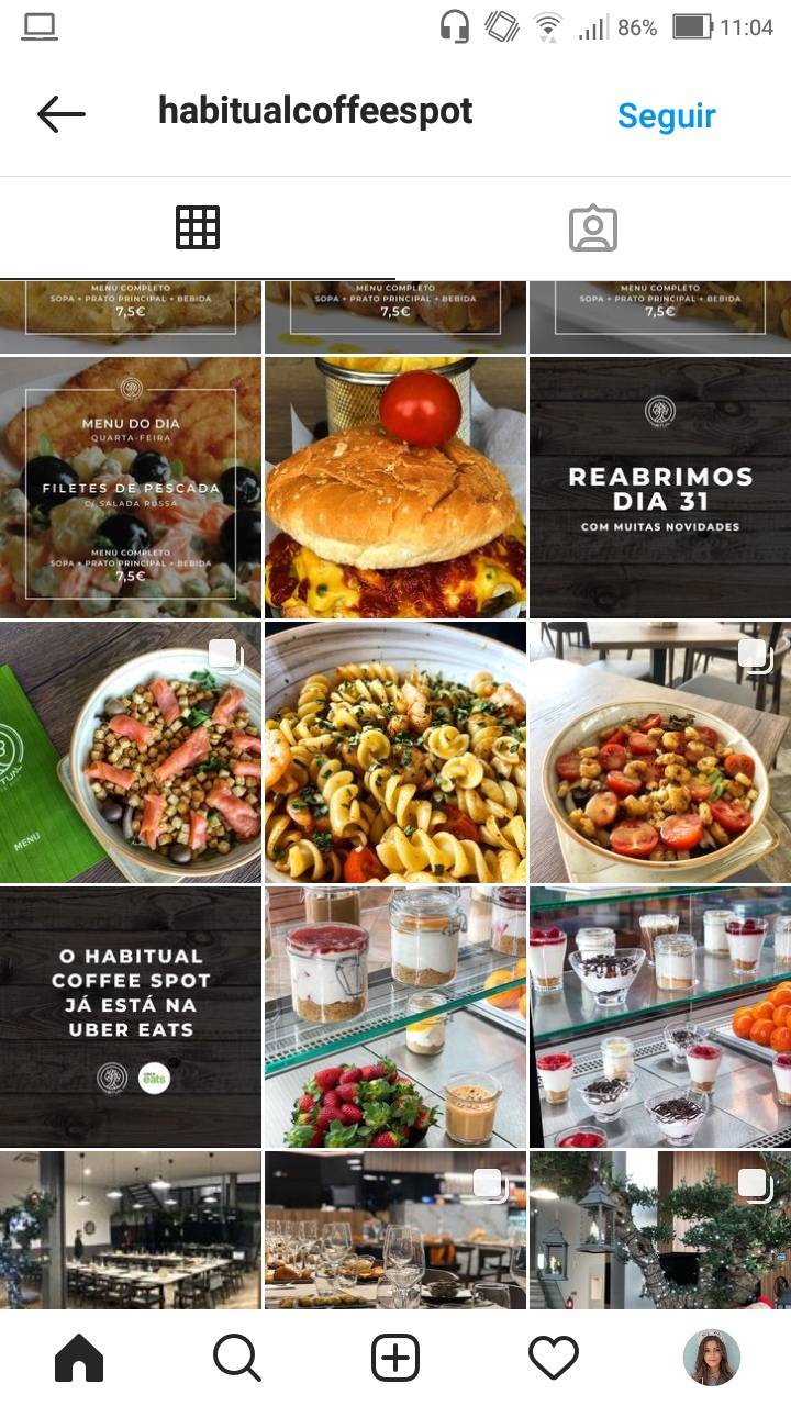 Menu em HABITUAL Café - Snack-Bar, Maia