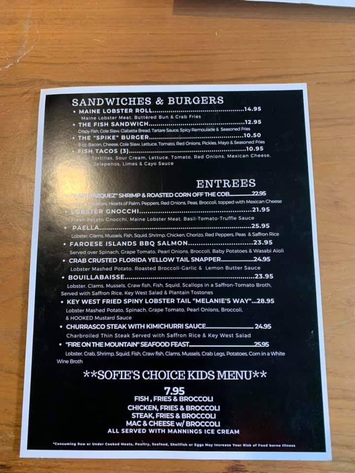 Menu at HOOKED ON STATE STREET RESTAURANT, Clarks Summit