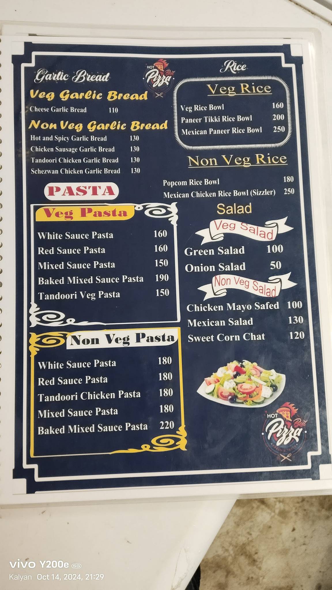 Menu at HOT BEST PIZZA, Bural