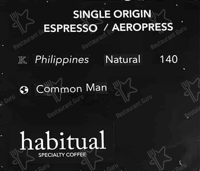 Menu at Habitual Coffee Salcedo Village cafe, Makati, Paseo Heights
